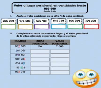 Valor Posicional 4to Grado VALOR POSICIONAL DE UN NÚMERO Super Fácil